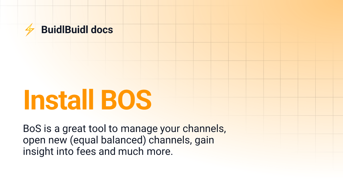Install BOS | BuidlBuidl docs