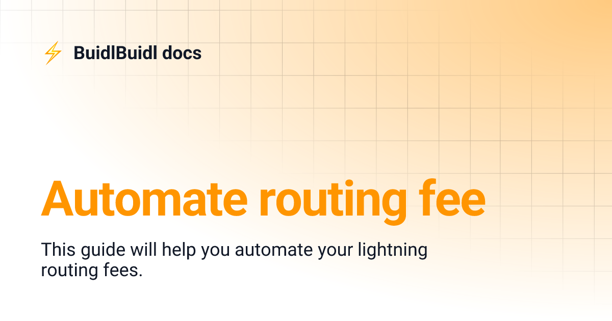 Automate routing fee | BuidlBuidl docs