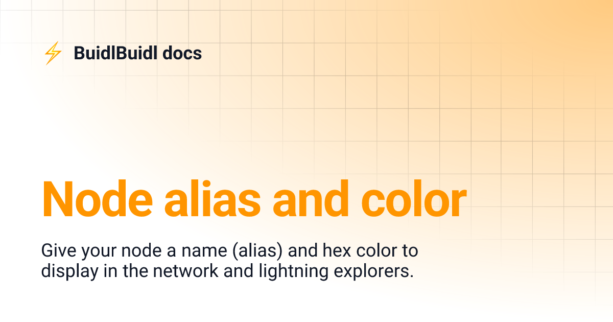 Node alias and color | BuidlBuidl docs